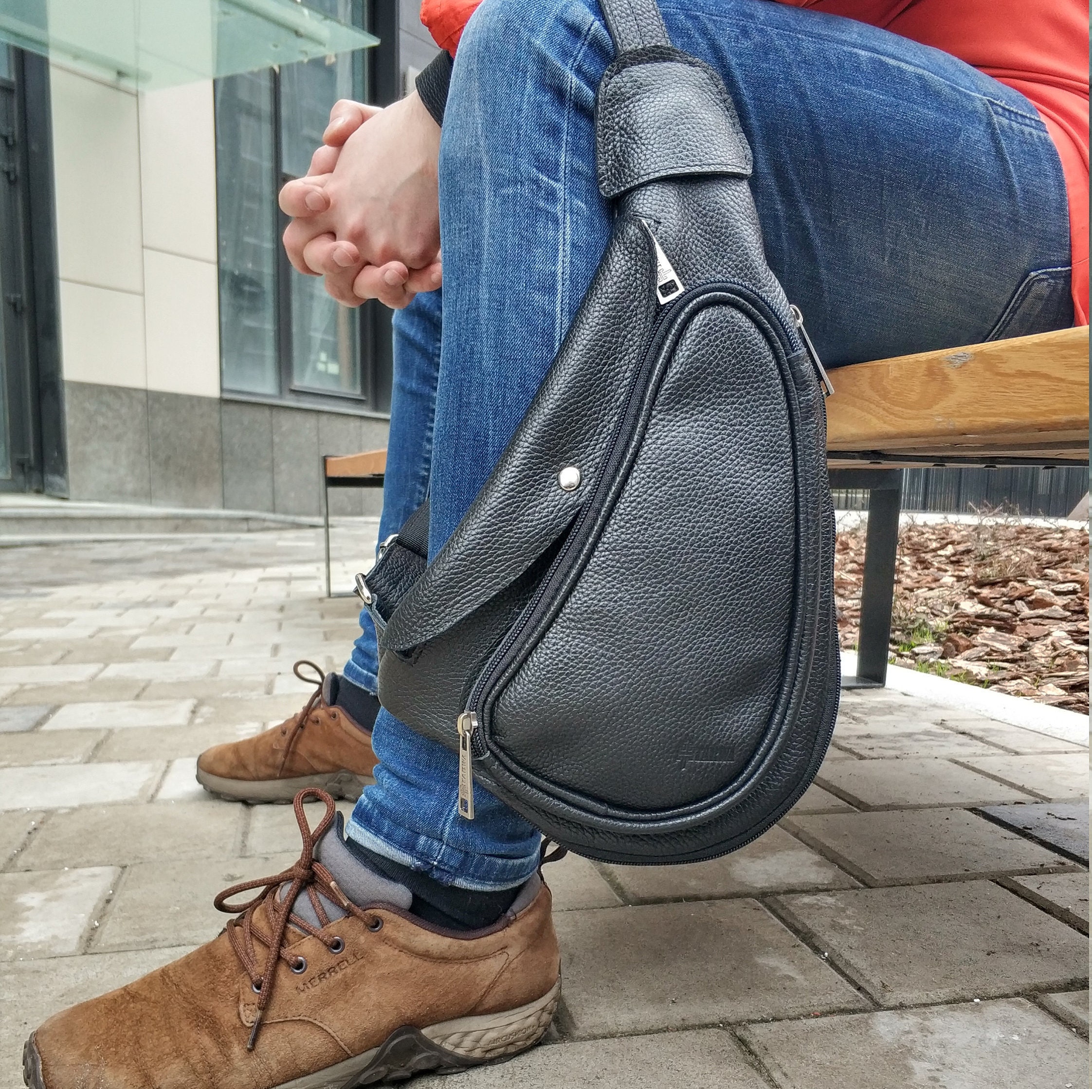 Sling Bag One Strap Genuine Leather Shoulder Bag Cross Body - Etsy