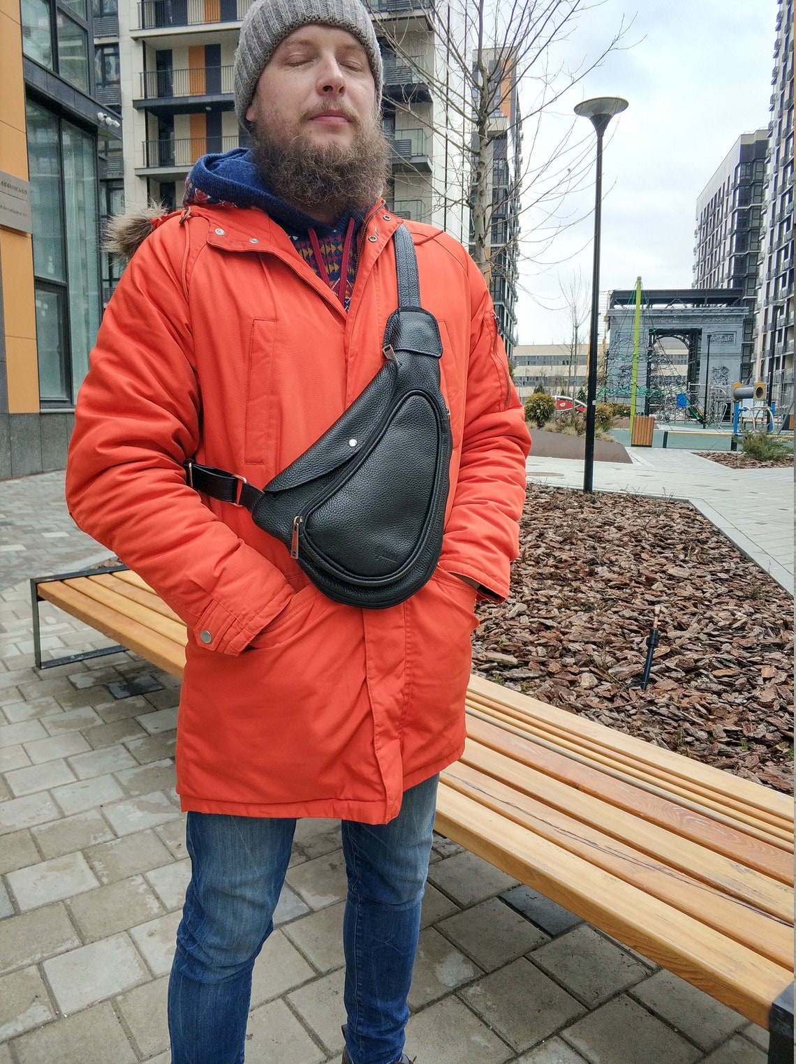 Sling Bag One Strap Genuine Leather Shoulder Bag Cross Body - Etsy