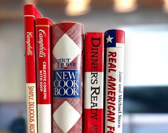 Red Cookbooks Set, Vintage and Modern Red Cook Books Collection ...