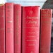 Vintage Red Books, Red Interior Decorations, Shabby Antique Red Book ...