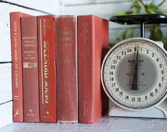 Red Cookbooks Set, Vintage and Modern Red Cook Books Collection ...