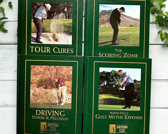 Green GOLF Books Set, Book Collection About Golfing, Golfer Sports Room ...