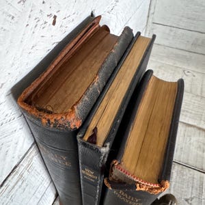 Vintage Black Religious Books, Old Biblical Bookstack, Black Shabby ...