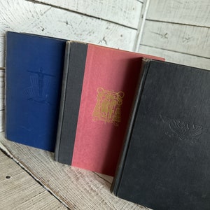 Vintage Black Books Set Rustic Old Black Books Shabby Farmhouse ...