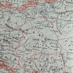 Antique 1891 Original Laconia Map, Real Lycia Map Book Plate Art ...