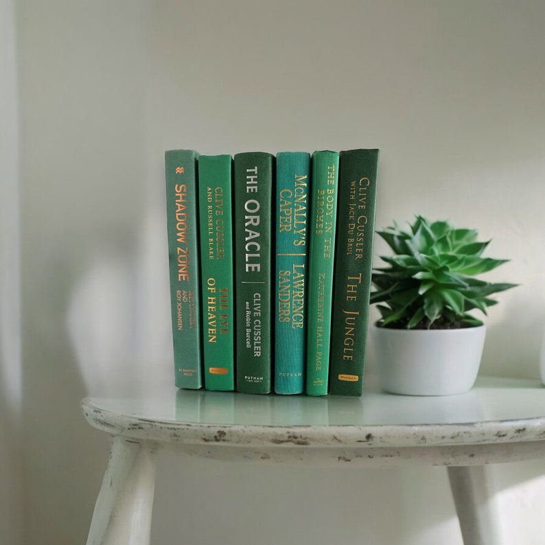Green Books Set: Modern Home Decor, Forrest Green Book Collection - Etsy