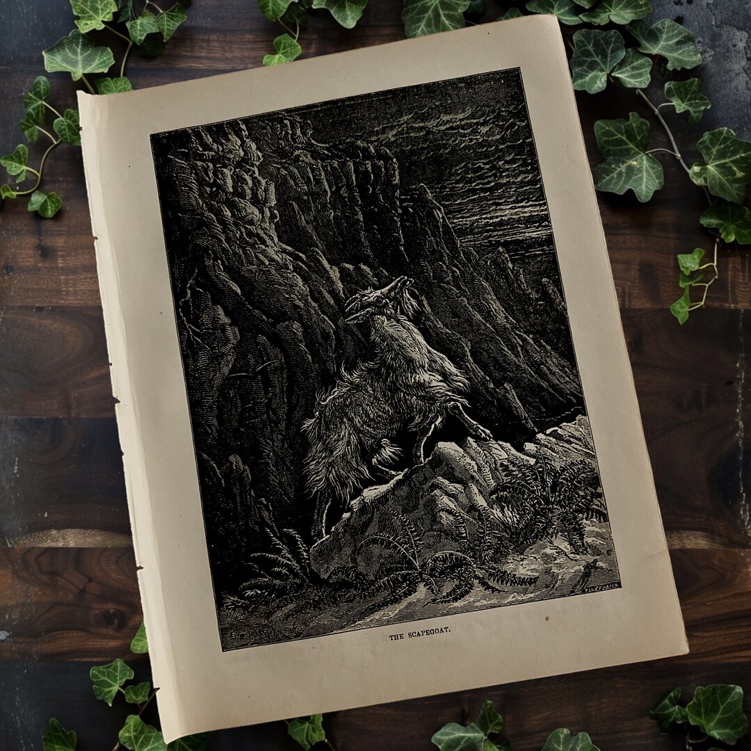 Antique 1877 Bible Engraving of the Scapegoat, Original Biblical ...