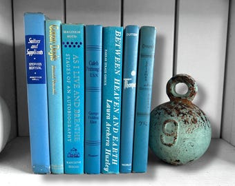 Vintage Royal Blue Books, Blue Interior Decorator Book Stack Collection ...