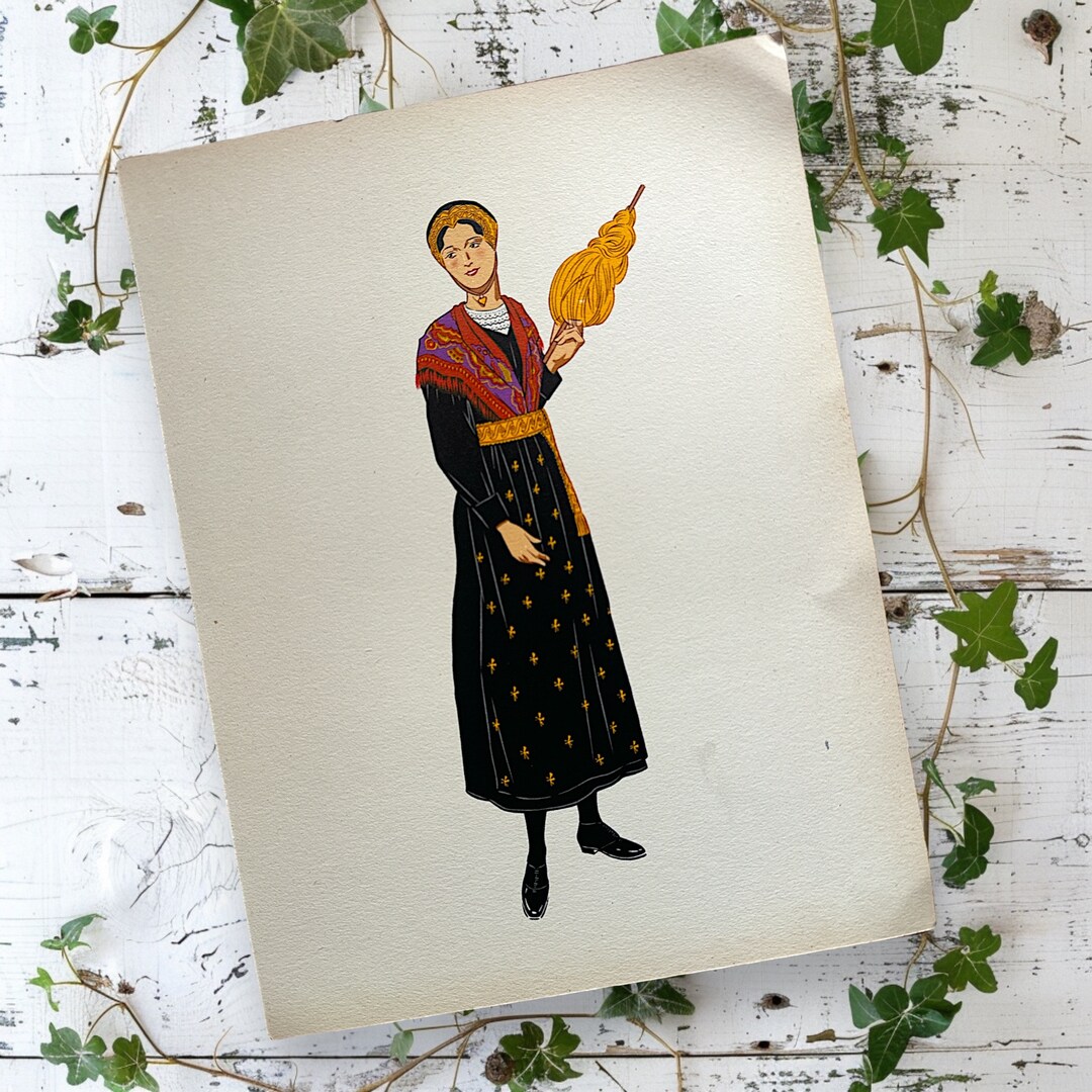 Vintage 1939 French Savoy Woman Original Art Print Plate, Vintage ...