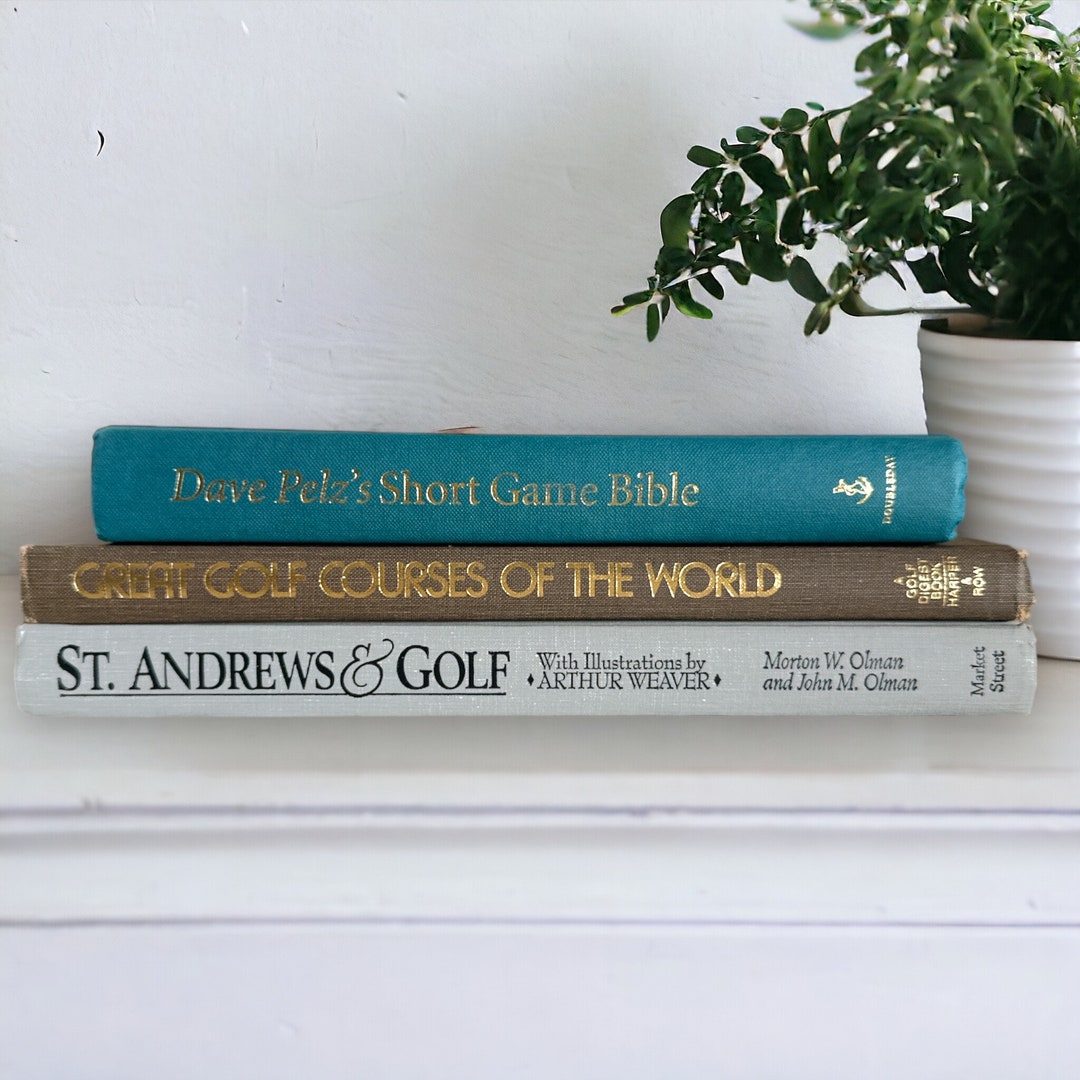 GOLF Books Set, Book Collection About Golfing, Golfer Sports Room Decor ...