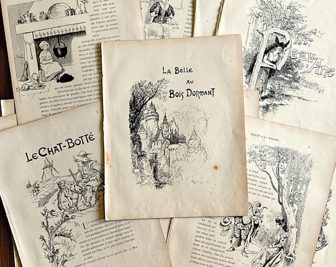 Antique Fairytale Book Page Illustrations for Junk Journal, Fairy Tale ...