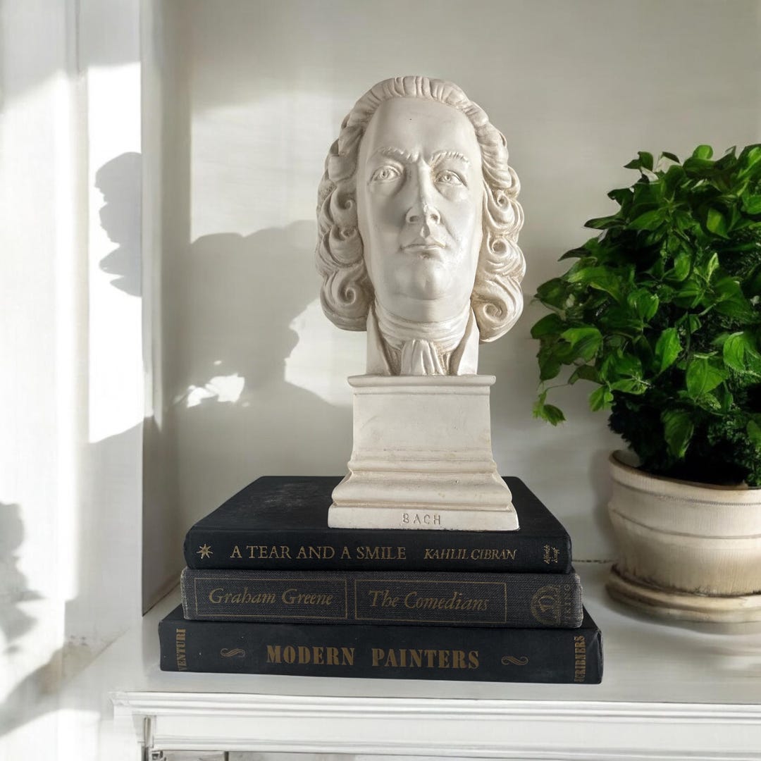 Vintage Bach Bust Statue, Vintage White Bust, Musical Composer Bust ...