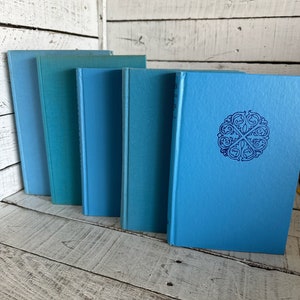 Vintage Vibrant Blue Books, Bright Blue Interior Decorator Book Stack ...