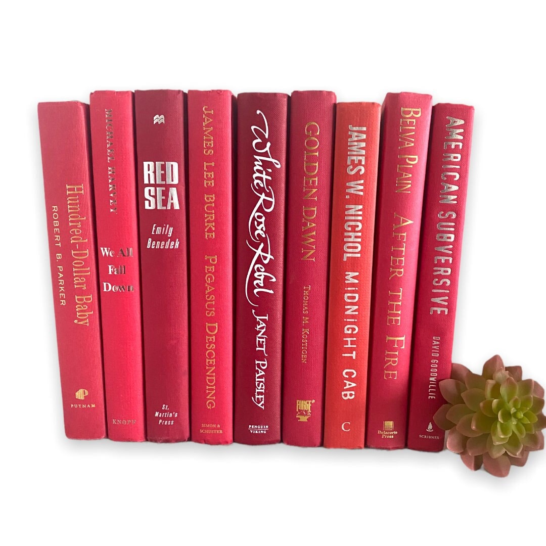Bundle of Red Modern Books for Interior Decorating or Home Staging Book ...
