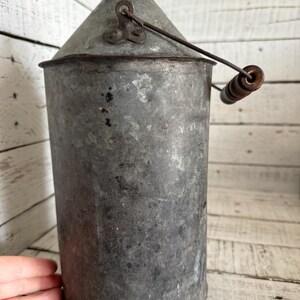 Antique Large Metal Can With Wood Handle and Spout, Antique Railroad ...