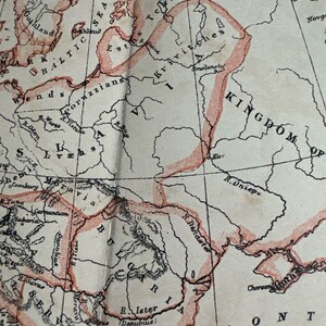 Antique 1891 Original Ancient Europe Map, Real Map of Europe in the ...