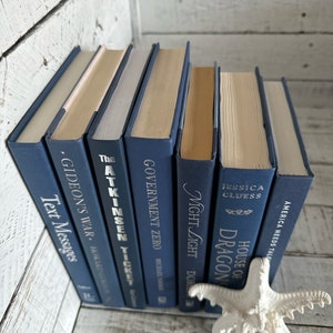 Blue Books Set, Modern Dark Blue Interior Decorator Books, Navy Blue ...