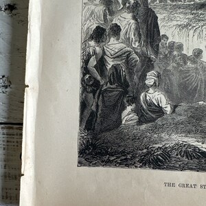 Antique 1877 Bible Engraving of the Great Stone Raised Under an Oak ...