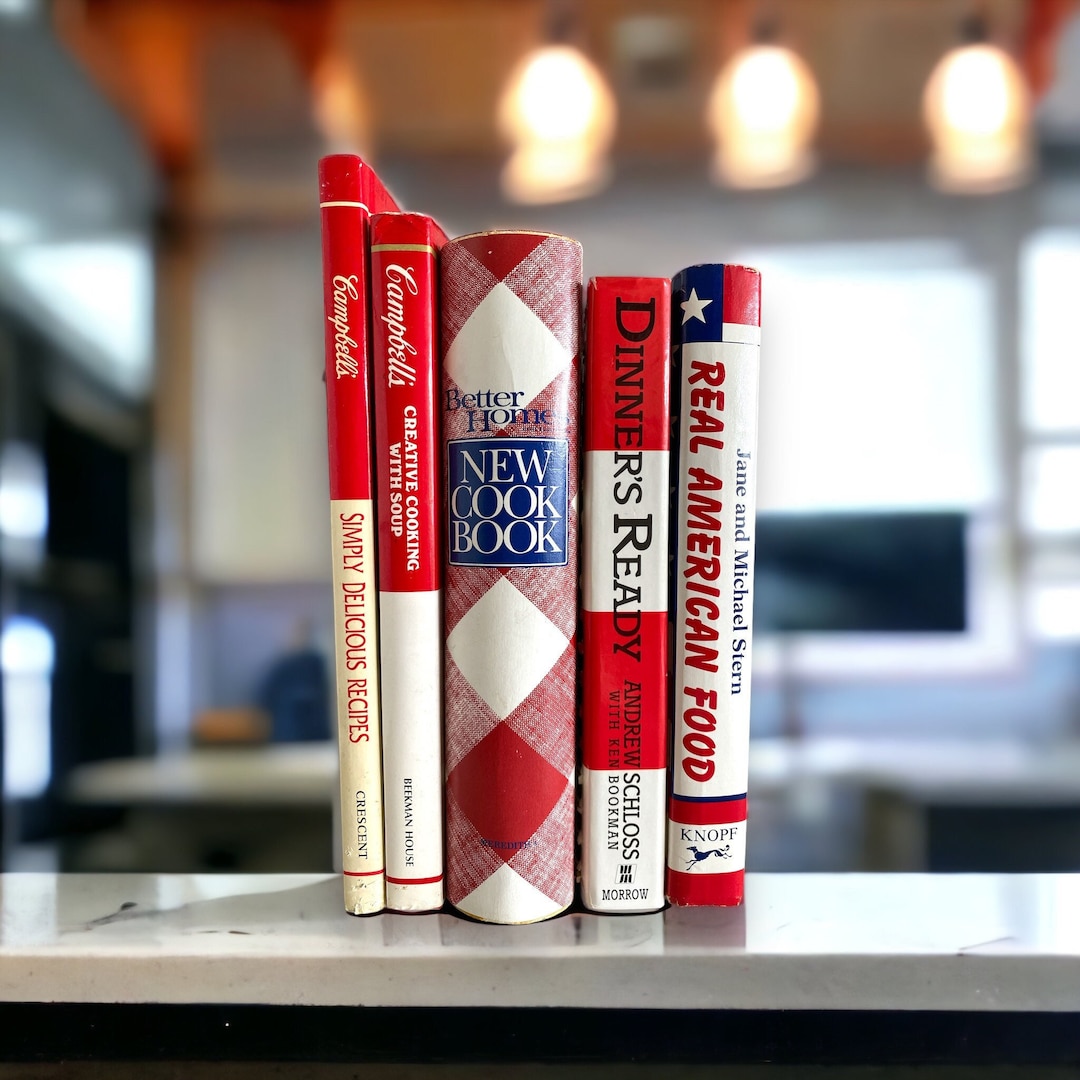 RED White and Blue Cookbooks Set, Americana Red Cook Books Collection ...