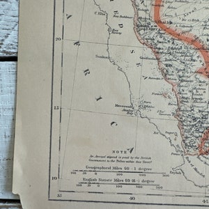 Antique 1891 Arabia Map Book Plate Art Illustration, Antique Arabian ...