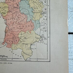Antique 1891 Original England Map Book Plate Art, Ancient England and ...