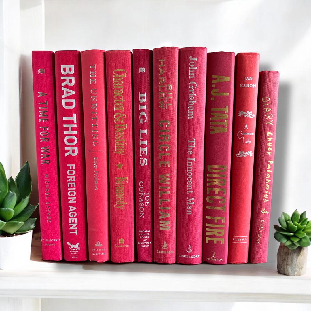 Modern RED Books, Red Interior Decorator Books, Decorative Red Books ...