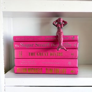 Modern Hot Pink Books Stack, Collection of 5 REAL Interior Decorator ...