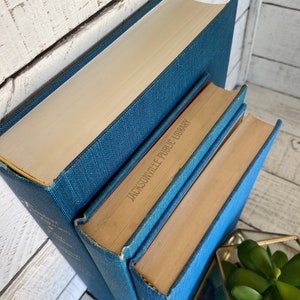 Vintage Blue Books Stack, Interior Decorator Old Blue Book Collection ...