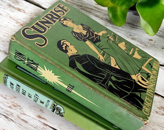 Vintage Green Books Stack, Antique Green Books for Decor, Green Book ...