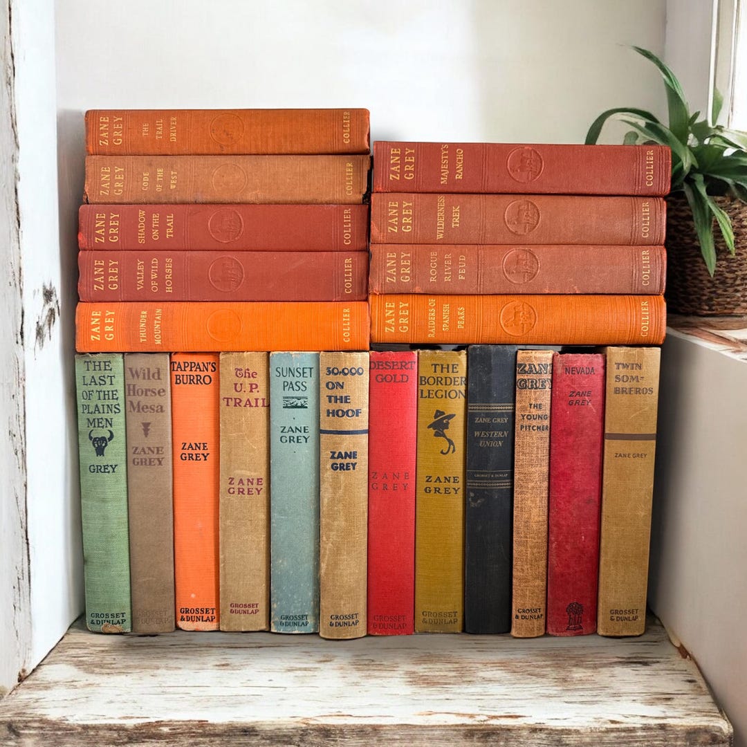 Zane Grey Books Lot, Antique Western Books, Vintage Adventure Books ...