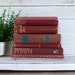 Vintage Burgundy Book Stack: Shabby Chic Home Decor, Set of 7 - Etsy