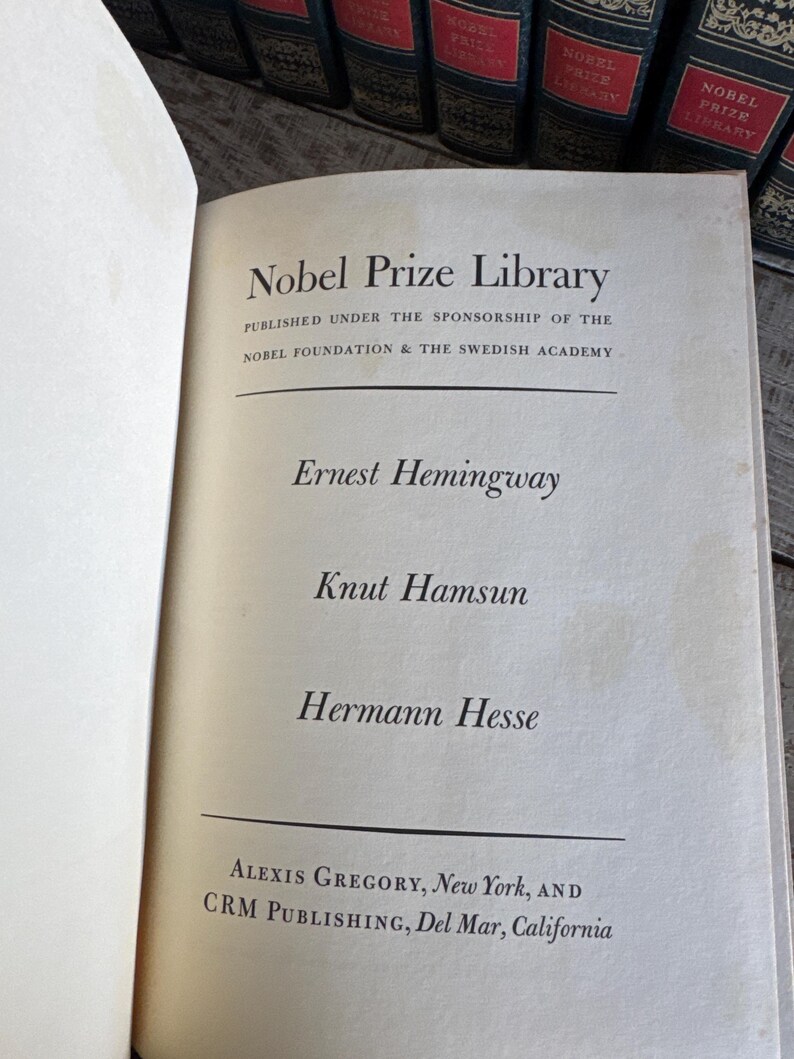 Vintage Nobel Prize Library Book Set, 1971 Decorative Hardcovers - Etsy
