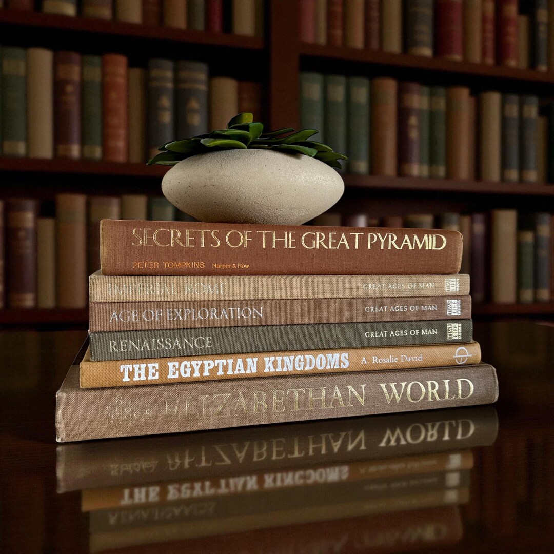 Vintage Ancient History Book Set, Tan & Brown Decor, 6 Volume ...