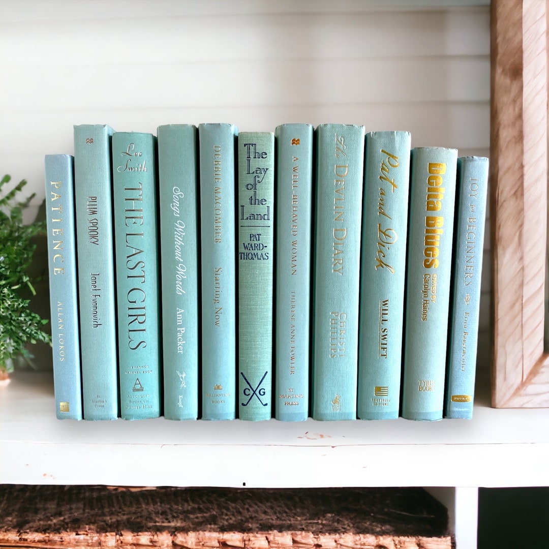 Seafoam Green Books Soft Blue-green Book Set Coastal Home - Etsy