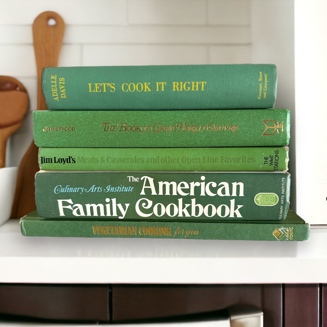Vintage Green Cookbooks Set of 5, Green Cooking Recipe Books, Green ...
