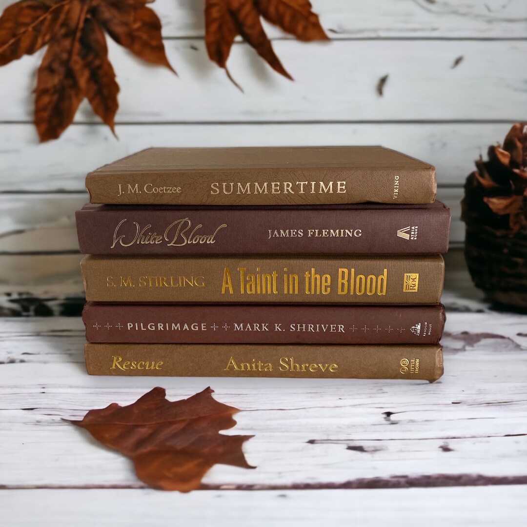 Modern Brown Books Stack, Collection of 5 REAL Interior Decorator Books ...