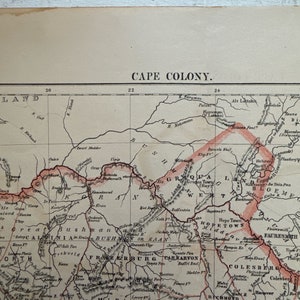 Antique 1891 Cape Colony Map Book Plate Art, Antique South Africa Map ...