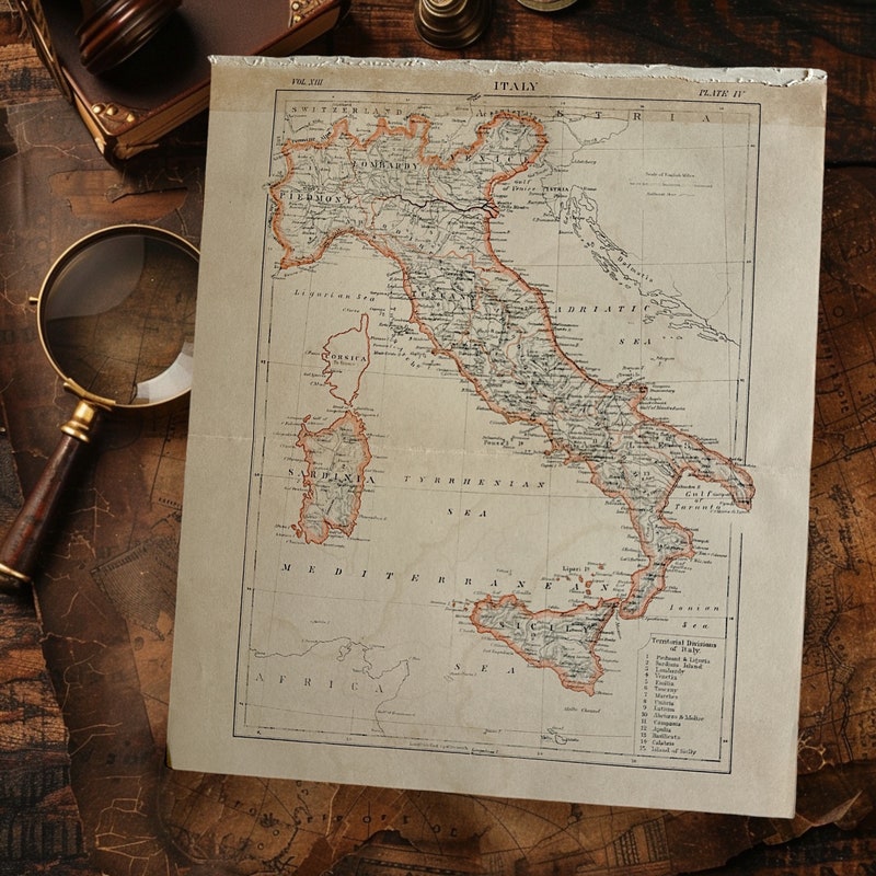 Antique Wall Map - Etsy