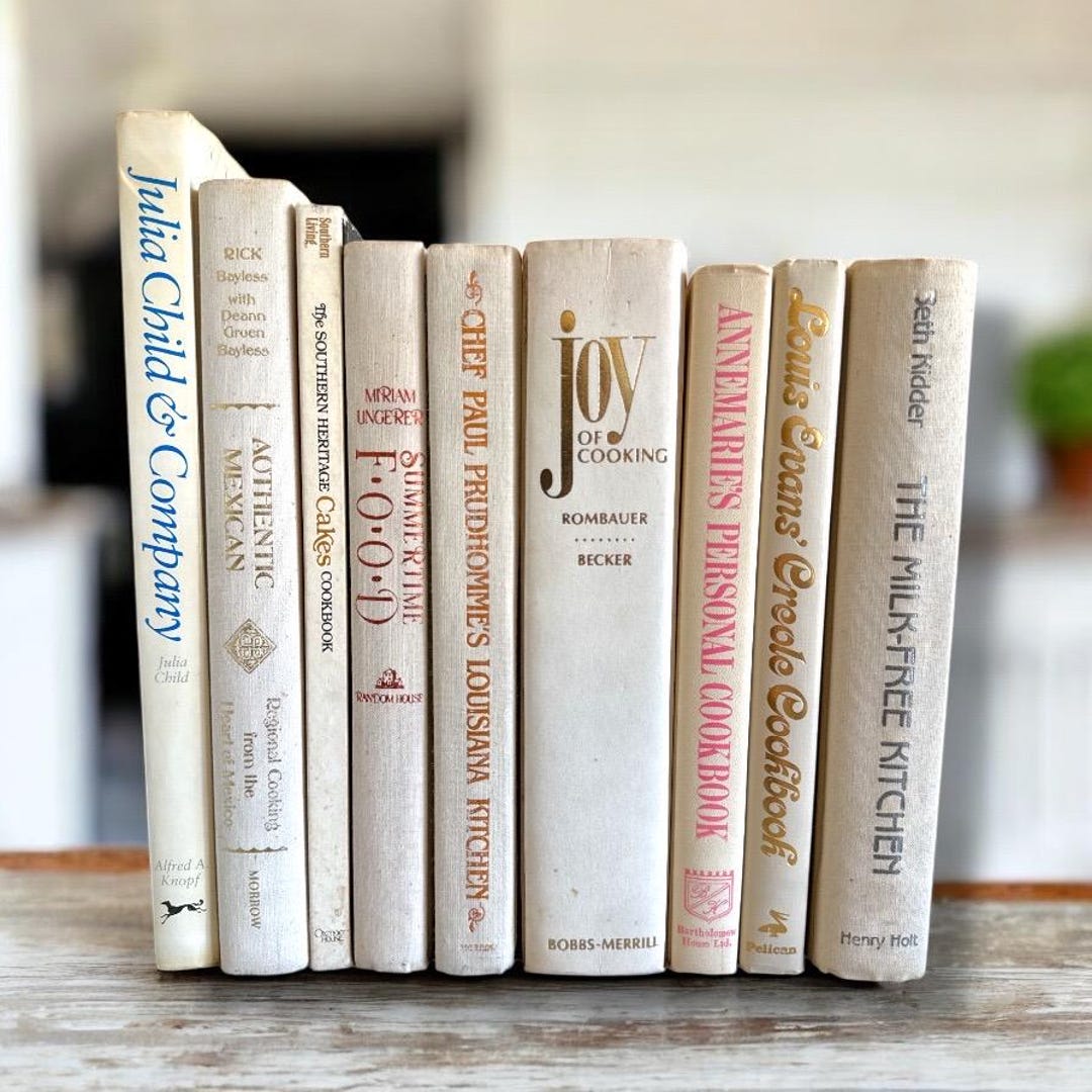 White or Off-white Cookbooks, Vintage White Cook Book Collection, White ...