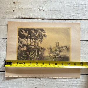 Vintage 1942 Currier & Ives Steamboat Art Lithograph Print Titled ...