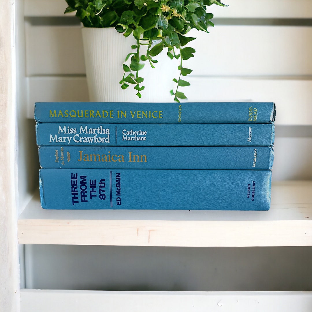 Vintage Cornflower Blue Book Stack: Home Decor Books (set of 5) - Etsy