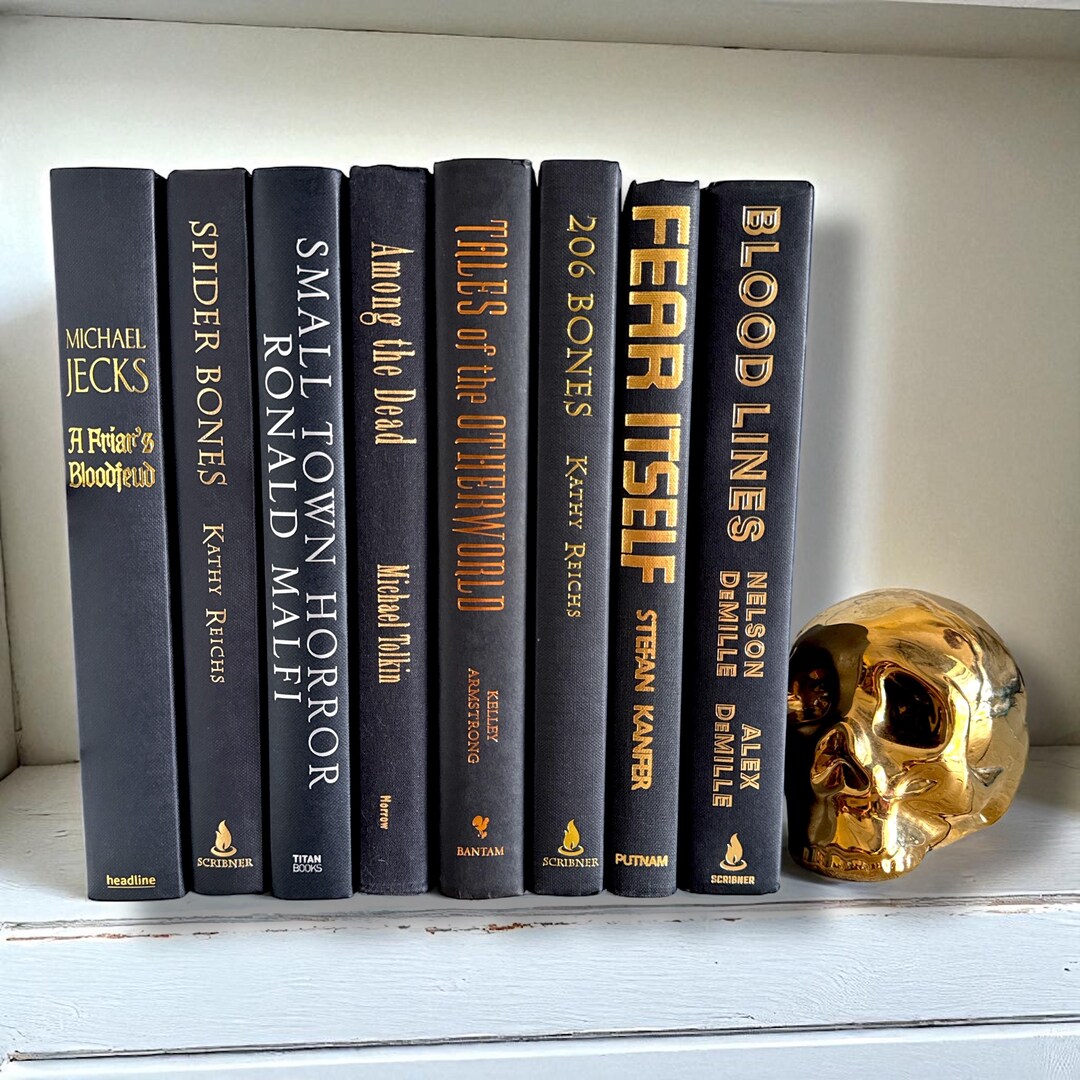 Gothic Black Book Stack: Spooky Halloween Haunted House Decor - Etsy