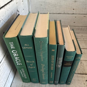 Modern Dark Green Books Set, REAL Interior Decorator Books With Green ...