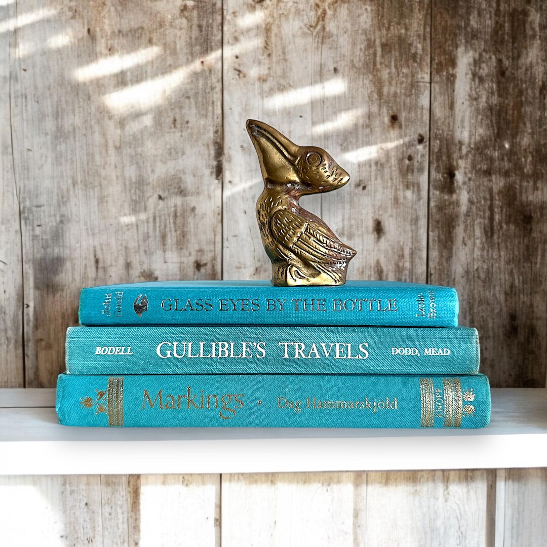 Vintage Turquoise Blue Books, Aqua Blue Decorator Book Collection ...