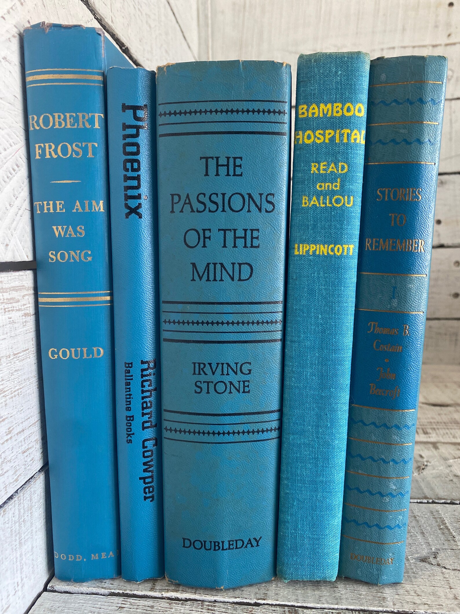 Vintage Turquoise Blue Book Set: Home Decor Staging Books, Set of 5 - Etsy