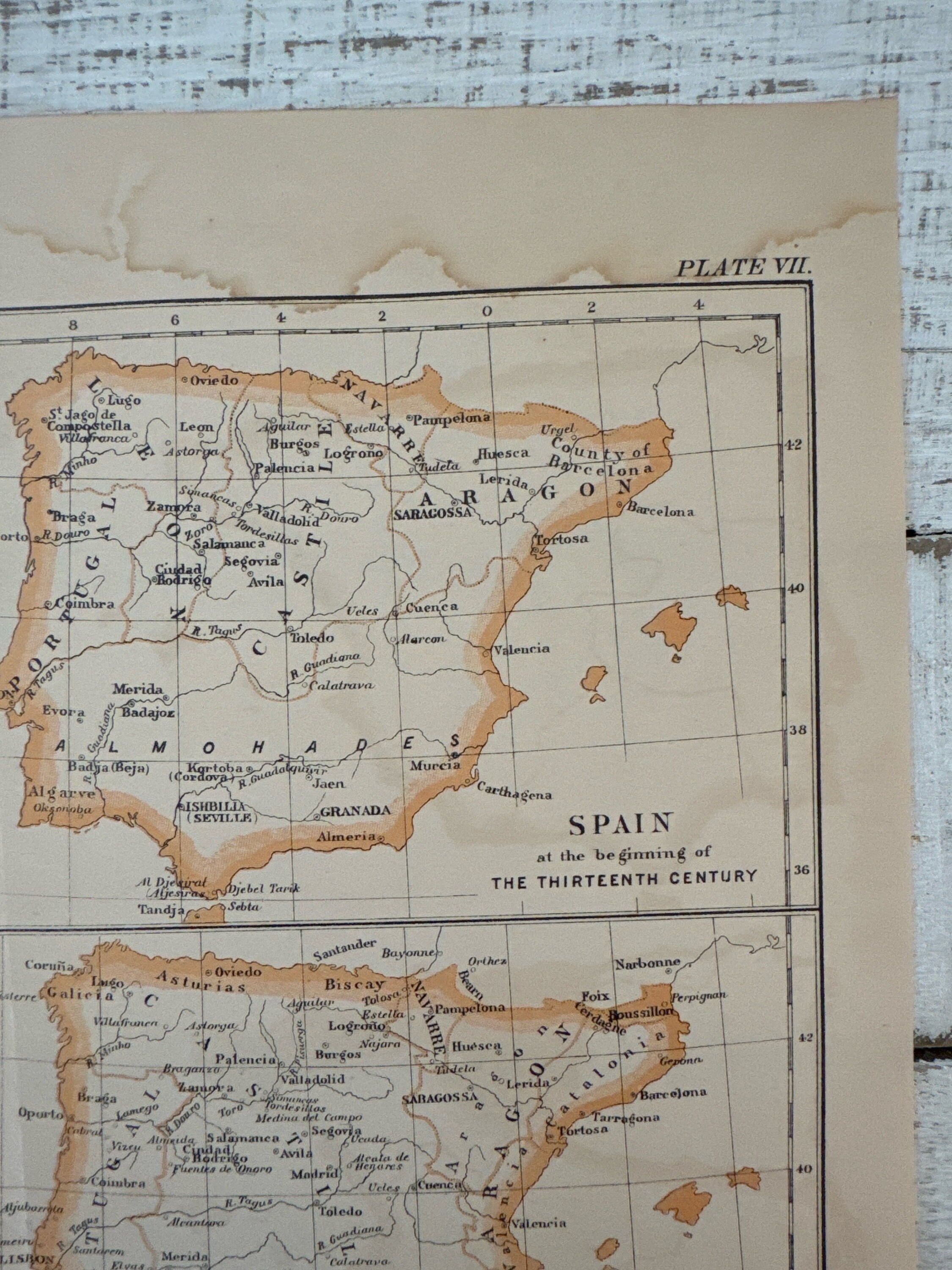 Antique Spain Map Print: 1891 Spanish Book Plate Art - Etsy