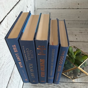 Blue Books Set, Modern Dark Blue Interior Decorator Books, Navy Blue ...