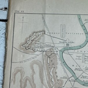 Antique 1891 Original Ancient Rome Map Book Plate Art, Antique Real ...