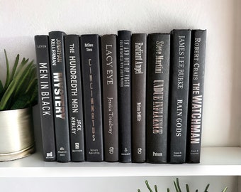 Black Books Set, Black and Silver Modern Book Collection, Black ...