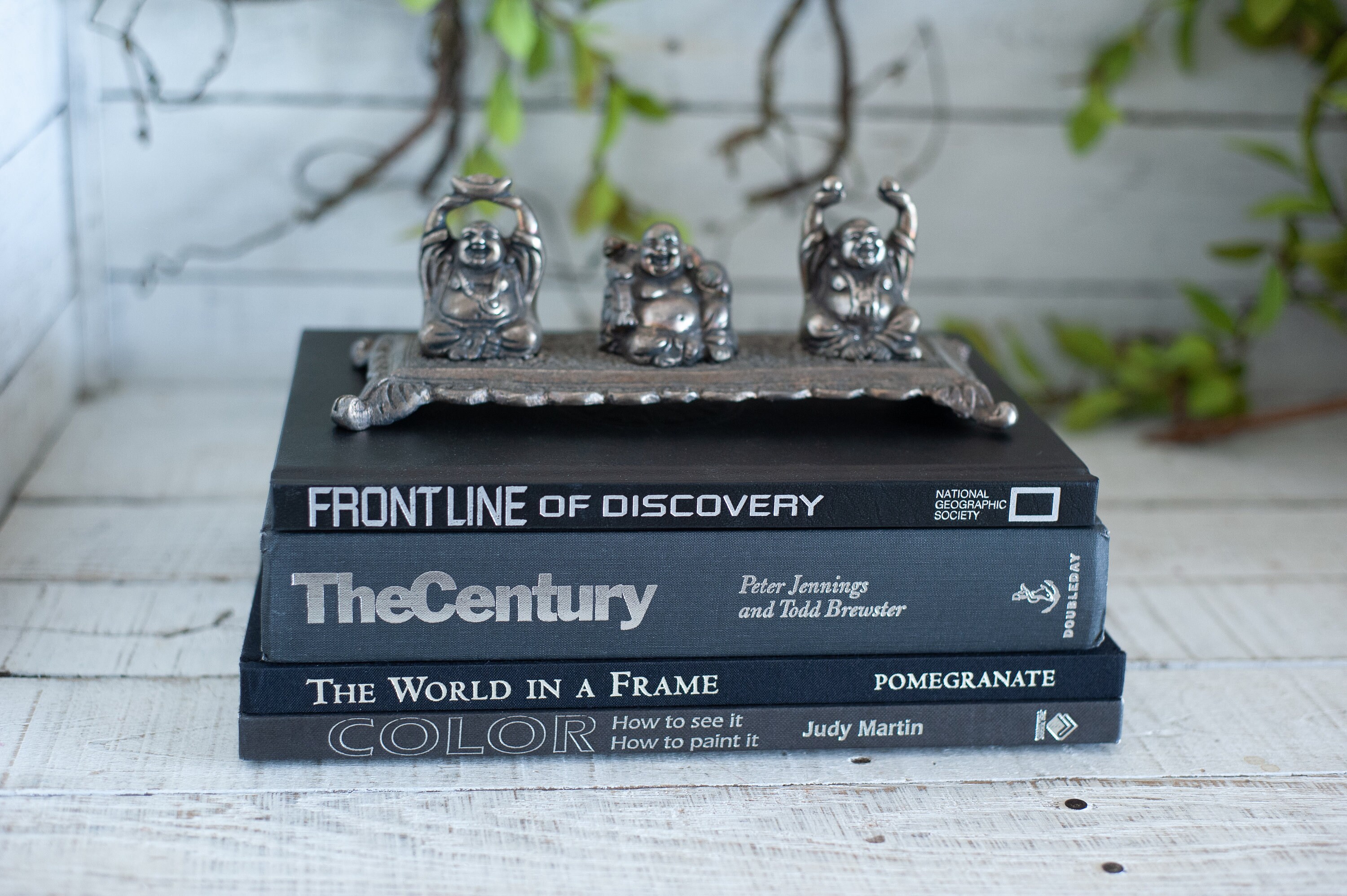 Black Coffee Table Books: Silver Accent Decorator Book Stack - Etsy